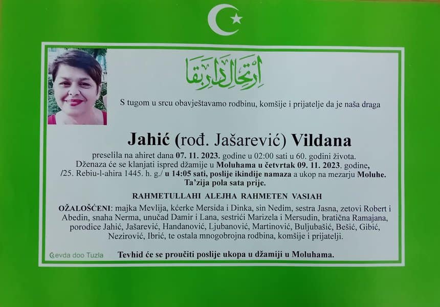 In memoriam: Vildana Jahić (Jašarević) - Tuzla L!VE