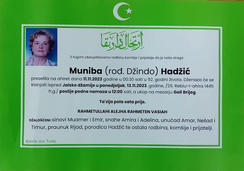 In memoriam: Muniba Hadžić (Džindo) - Tuzla L!VE