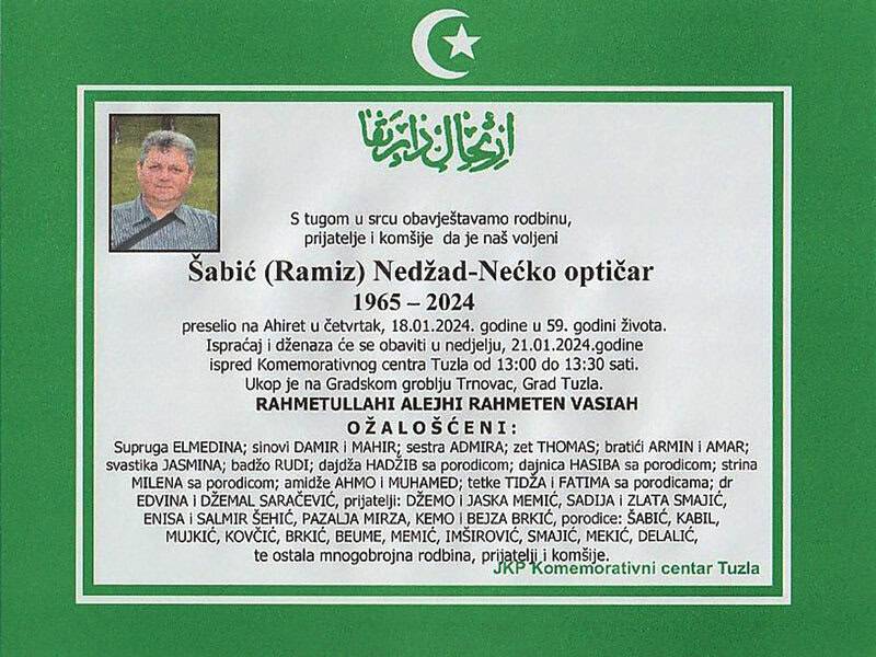 In memoriam: Nedžad (Ramiza) Šabić - Nećko - Tuzla L!VE