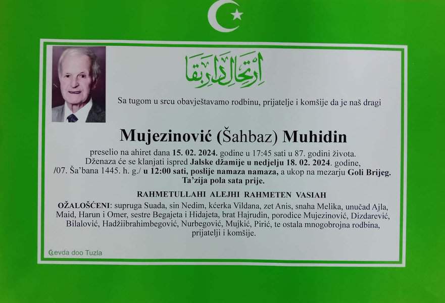 In memoriam: Muhidin (Šahbaza) Mujezinović - Tuzla L!VE