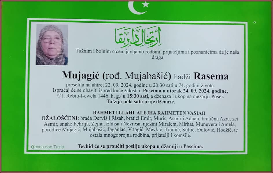 In memoriam: Rasema MUJAGIĆ (Mujabašić) - Tuzla L!VE