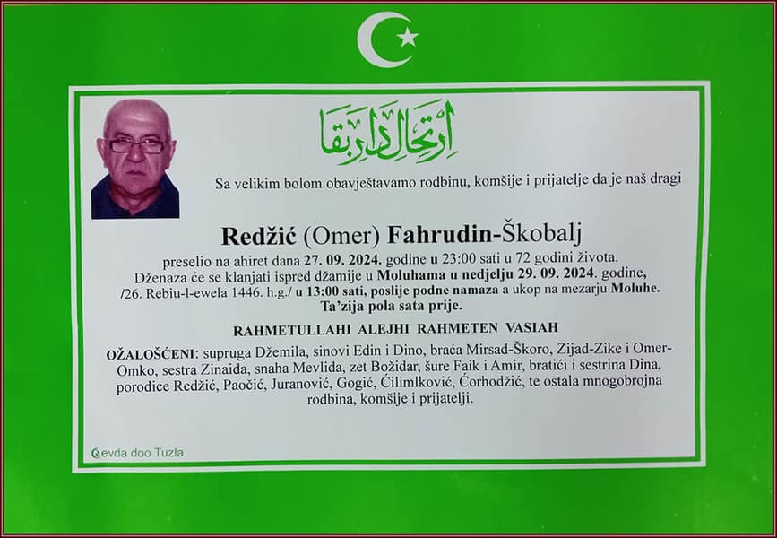 In memoriam: Fahrudin (Omera) REDŽIĆ - ŠKOBALJ - Tuzla L!VE