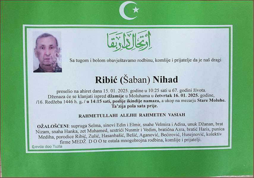 In memoriam: Nihad (Šabana) RIBIĆ - Tuzla L!VE