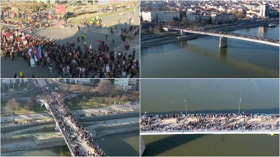 Sva tri mosta u Novom Sadu su blokirana, studenti pristižu sa svih strana - Tuzla L!VE