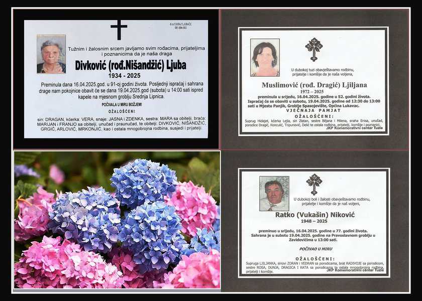 In memoriam: Ljuba DIVKOVIĆ, Ljiljana MUSLIMOVIĆ, Ratko NIKOVIĆ - Tuzla L!VE
