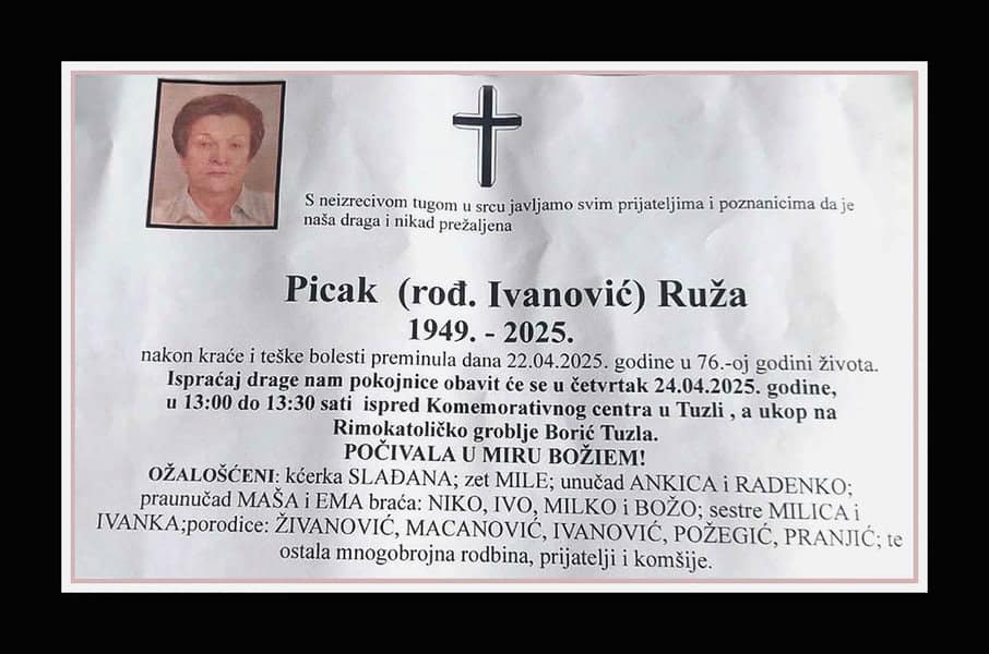 In memoriam: Ruža PICAK (Ivanović) - Tuzla L!VE