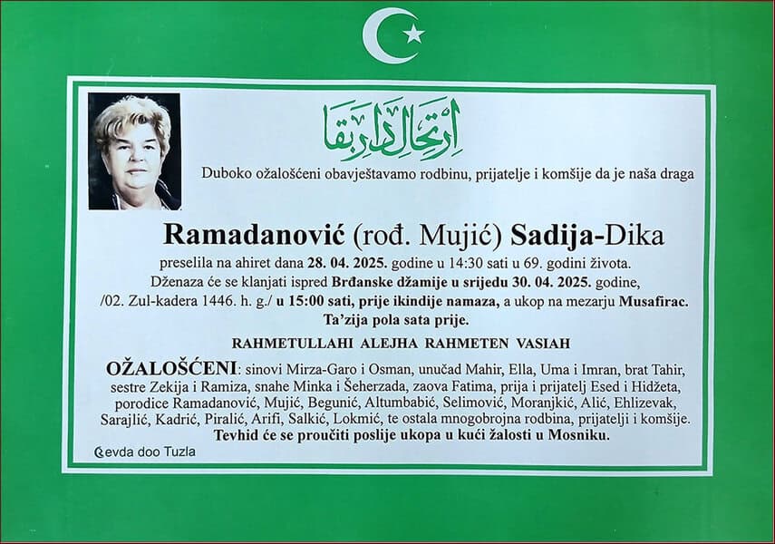 In memoriam: Sadika - Dika RAMADANOVIĆ (Mujić) - Tuzla L!VE