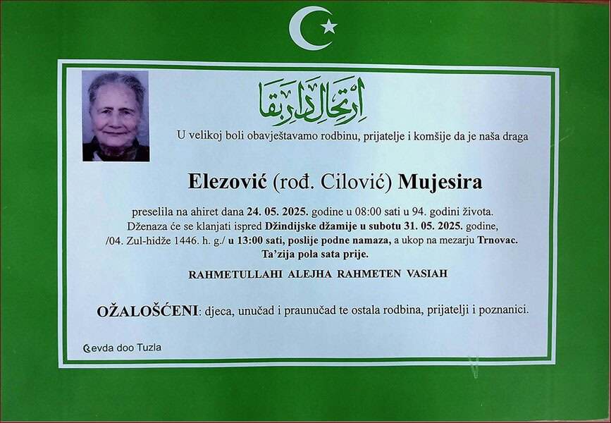In memoriam: Mujesira ELEZOVIĆ (Cilović) - Tuzla L!VE