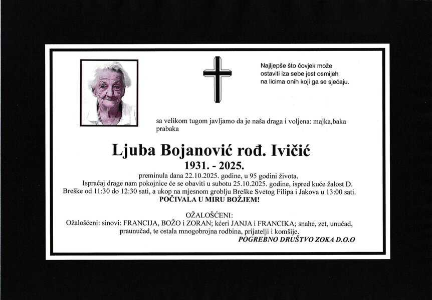 In memoriam: Ljuba BOJANOVIĆ (Ivičić) - Tuzla L!VE